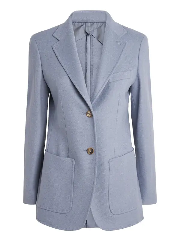 Max Mara Alpaca, Cashmere, And Yak Sartoriale Blazer - Blue