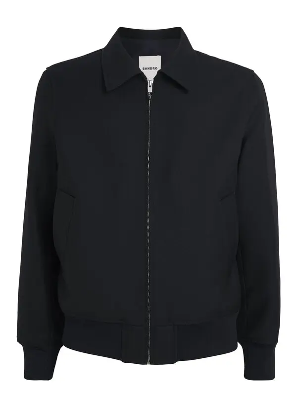 Sandro Virgin Wool-blend Theo Jacket - Blue