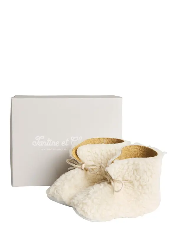 TARTINE ET CHOCOLAT Tie-detail Booties - Ivory