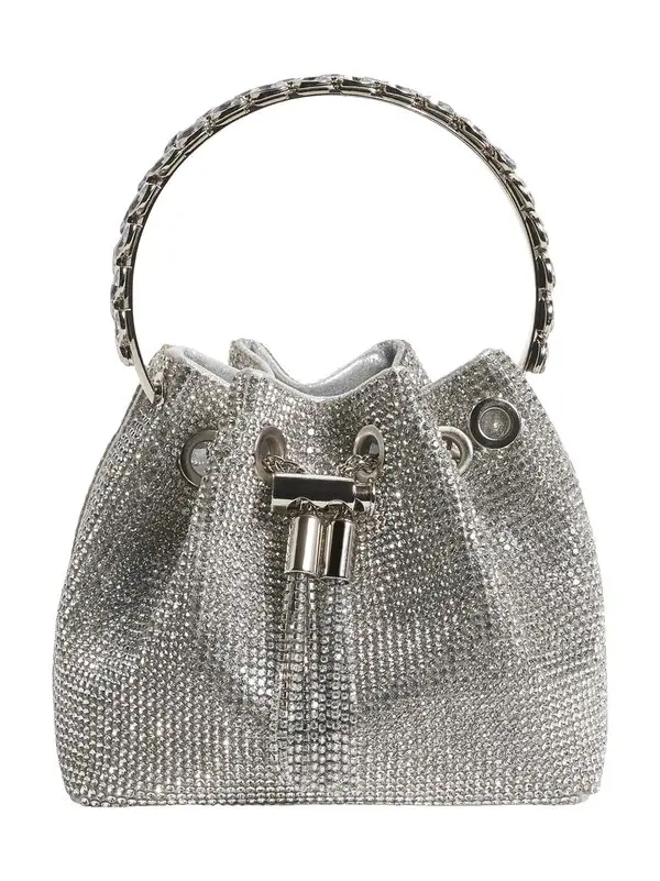 DAVID CHARLES Diamanté Pouch Handbag - Silver
