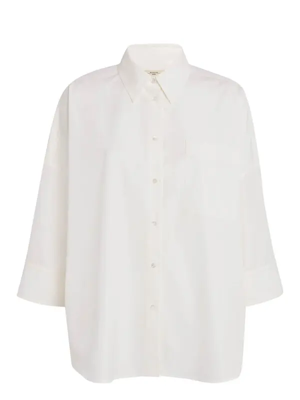 Max Mara Cotton Cropped-sleeve Shirt - White