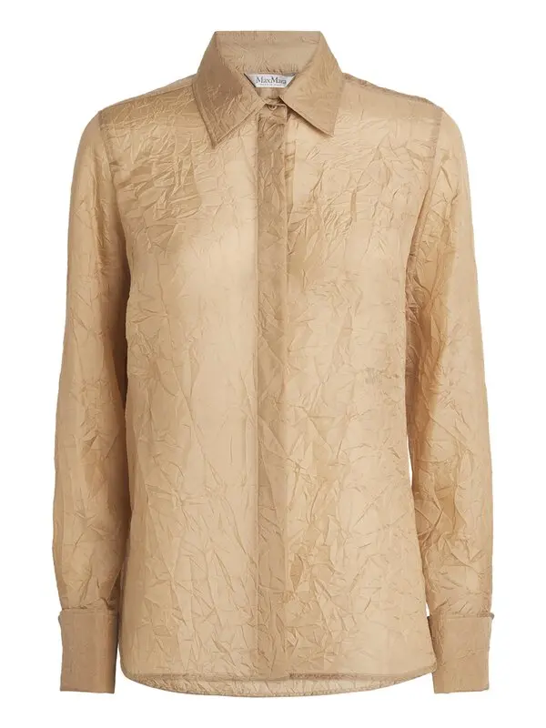 Max Mara Silk Crinkled Shirt - Beige