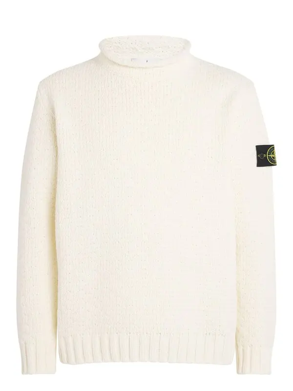 Stone Island Cable-knit Rollneck Sweater - Ivory