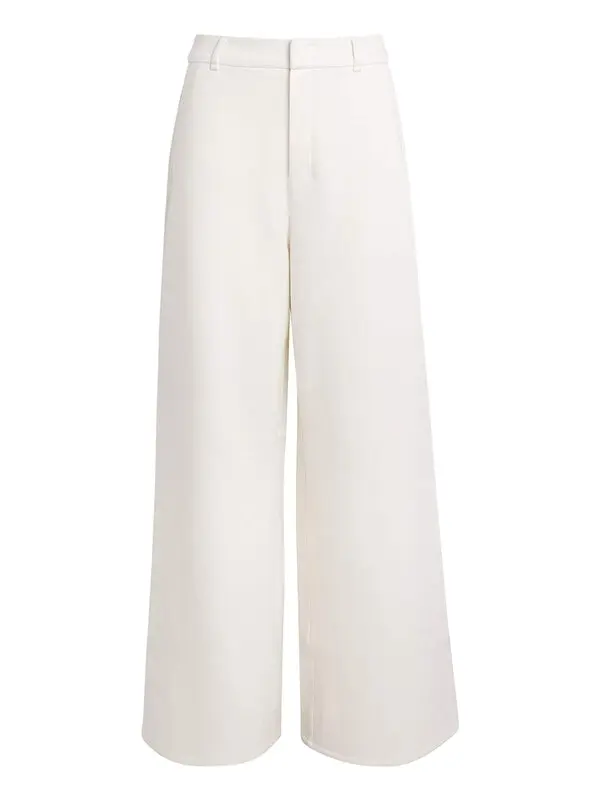 Max Mara Cotton-blend Jersey Trousers - White