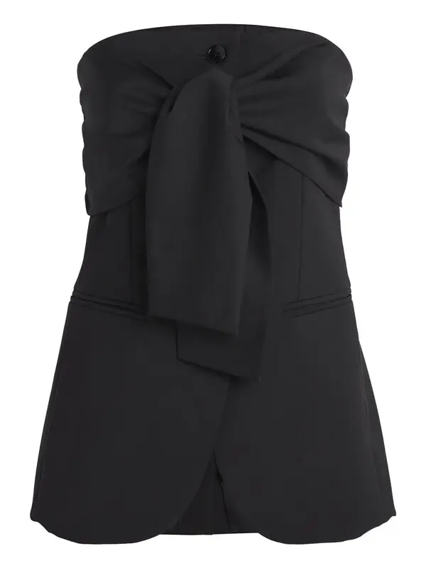 Max Mara Virgin Wool Strapless Waistcoat - Black