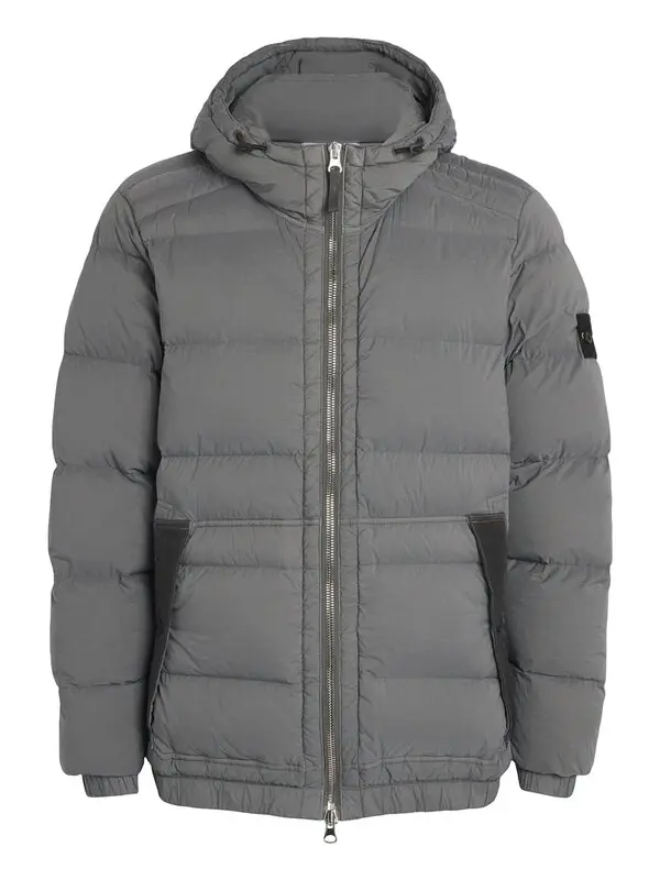 Stone Island Down Tunnel Puffer Coat - Grey