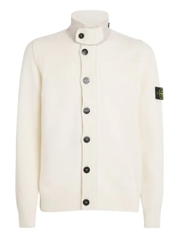 Stone Island Wool-blend Cardigan - Ivory