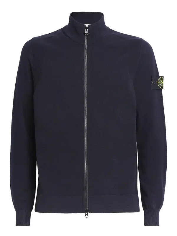 Stone Island Wool-blend Cardigan - Navy