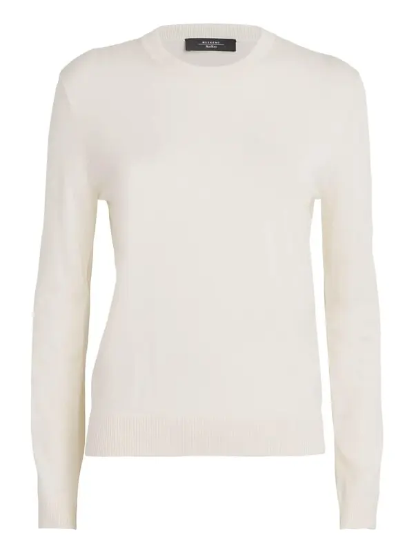 Max Mara Crew-neck Long-sleeve Sweater - White