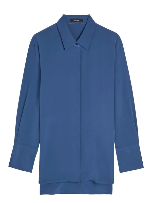 JOSEPH Silk-crepe Shirt - Blue