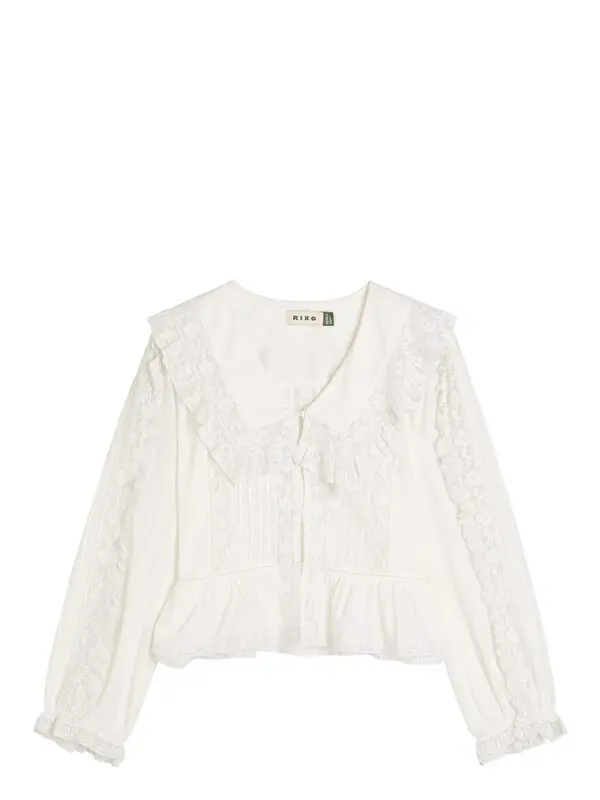 Rixo Maribelle Cotton Top - Ivory