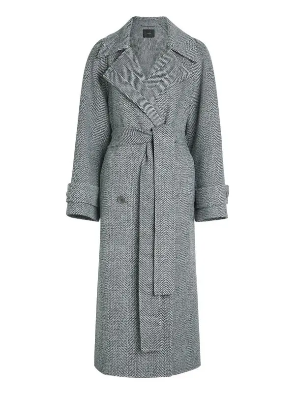 JOSEPH Navarre Herringbone Wool Coat - Grey