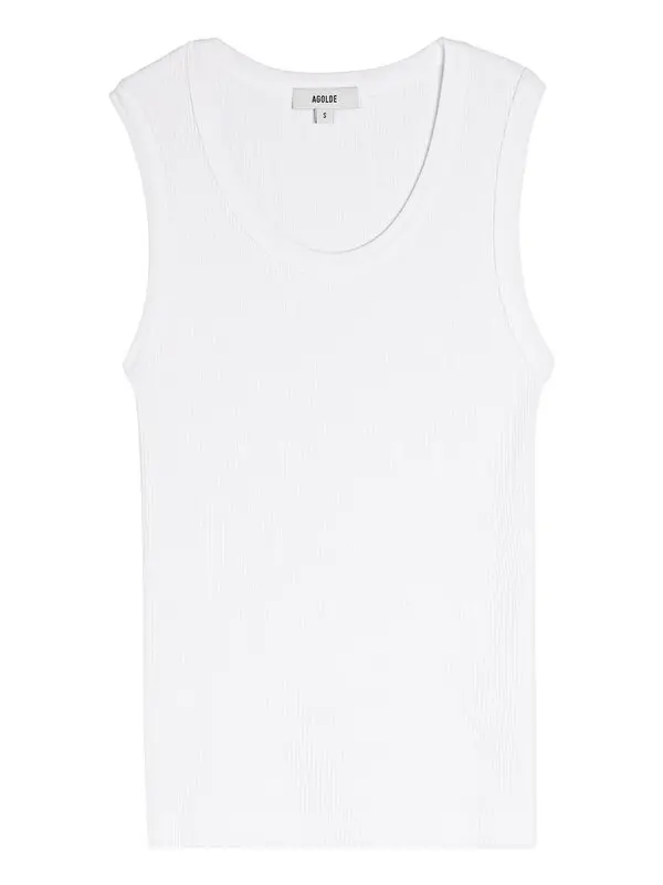AGOLDE Ribbed Cotton-blend Tank - White