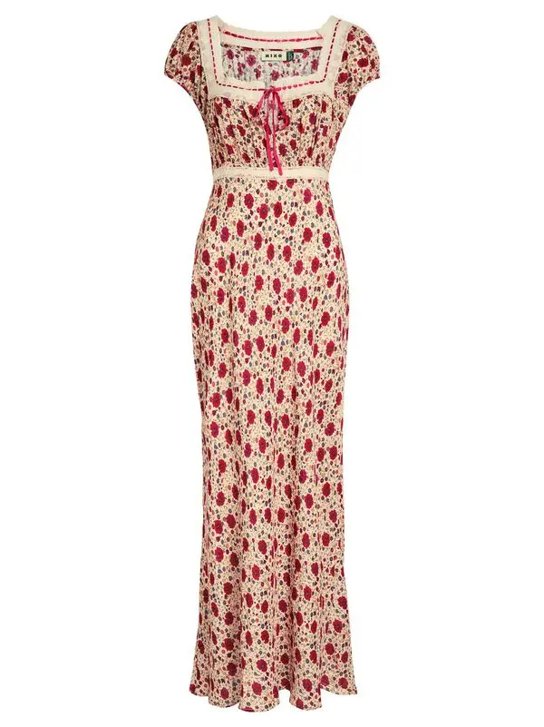 Rixo Maeva Floral-print Maxi Dress - Red And White