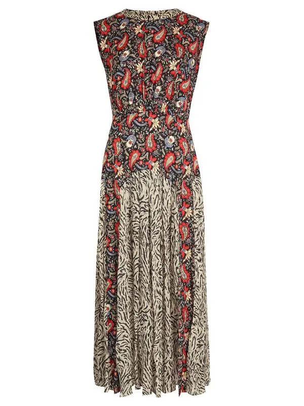 Rixo Caroline Printed Chiffon Midi Dress - Multicoloured