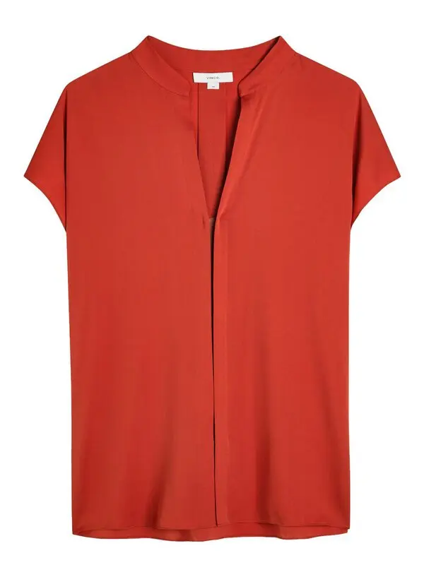Vince Stretch-silk Blouse - Red
