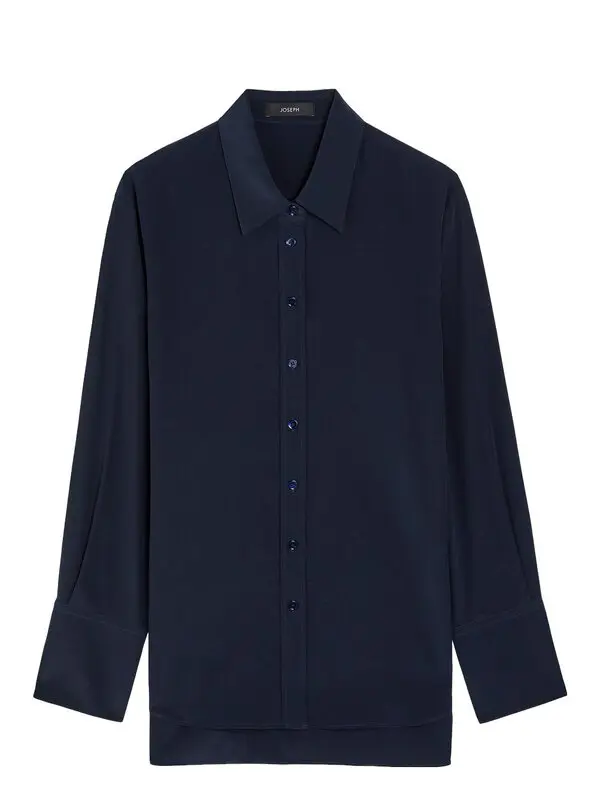 JOSEPH Silk Crepe Shirt - Navy