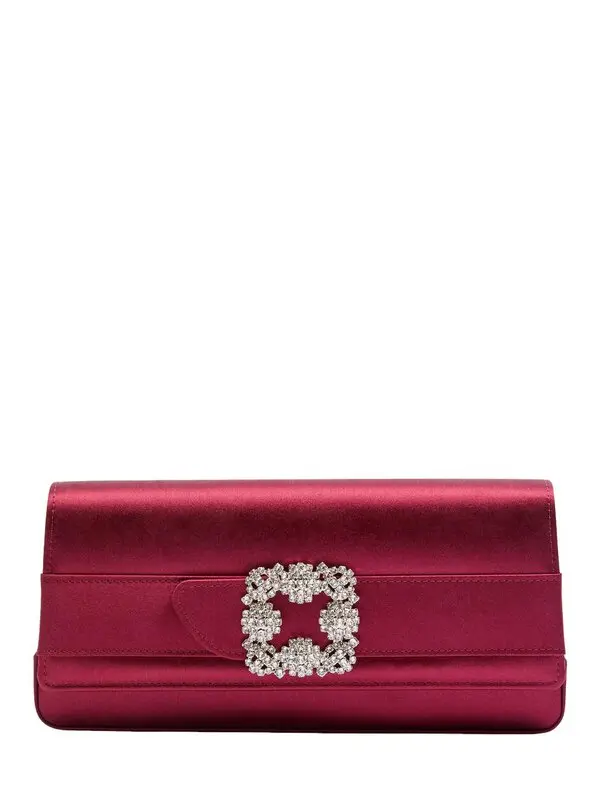 Manolo Blahnik Gothisi Embellished Clutch - Dark Red