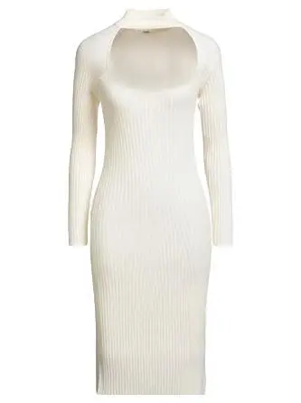 SUOLI Knitted Midi Dress - White