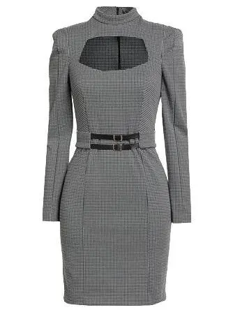 CRISTINAEFFE Houndstooth Mini Dress - Black