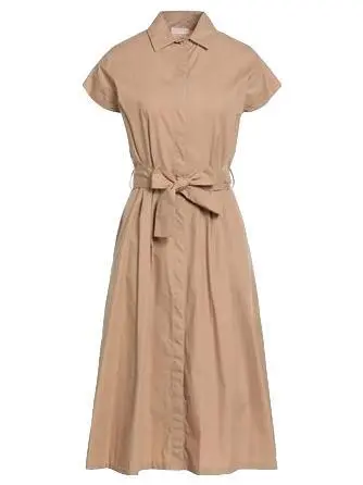 LIU •JO Sand Cotton Midi Shirt Dress - Beige