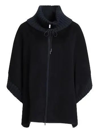 Fabiana Filippi Cape In Virgin Wool, Merino Wool, Silk, And Cashmere - Blue