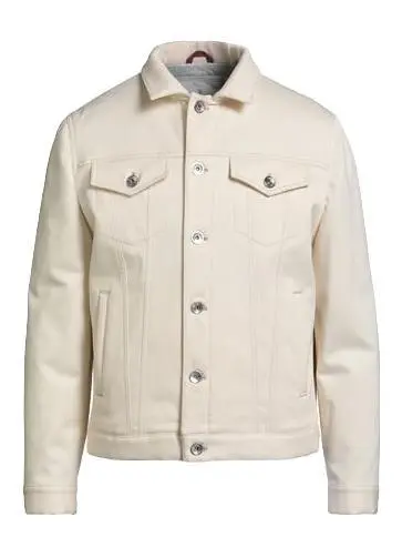 Brunello Cucinelli Ivory Jacket In Cotton, Cashmere, Polyamide, And Elastane - White