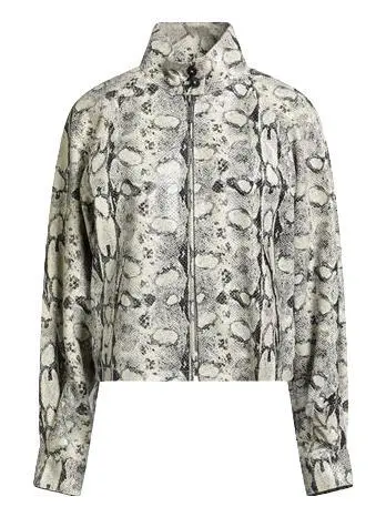 Alberta Ferretti Ivory Snakeskin-print Jacket - White