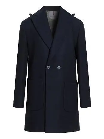 PRIMO EMPORIO Wool Blend Double-breasted Tweed Coat - Blue