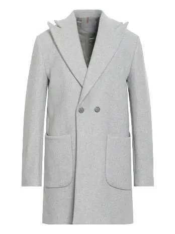 PRIMO EMPORIO Wool Blend Double-breasted Tweed Coat - Grey