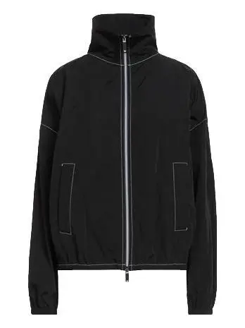 Emporio Armani Embroidered Logo Windbreaker Jacket - Black