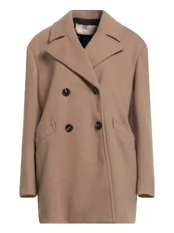 KAOS JEANS Felted Pea Coat - Beige