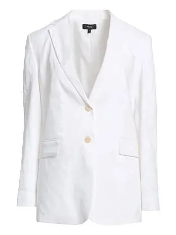 Theory Single-breasted Crepe Blazer - White