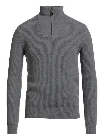 Alpha Studio Wool And Cashmere Blend Half-zip Sweater - Grey