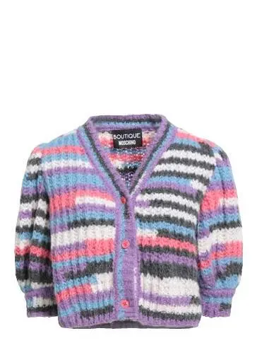 Moschino Cardigan In Acrylic, Alpaca Wool, And Polyamide - Purple