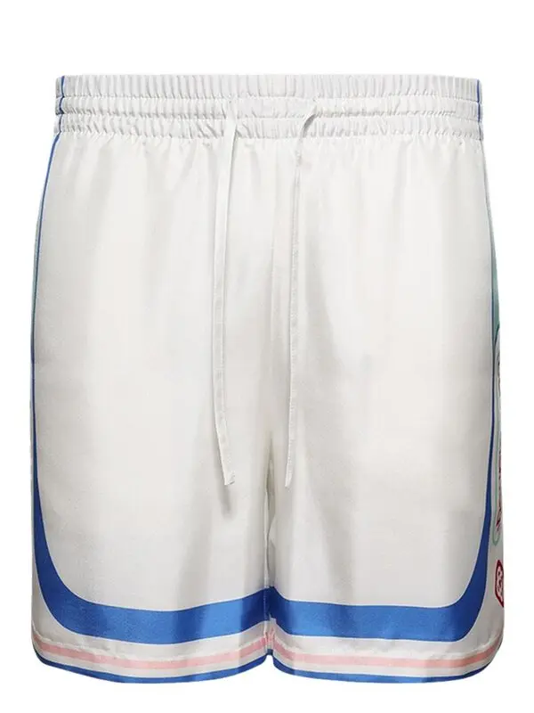 Casablanca Drawstring Silk Shorts - Multi