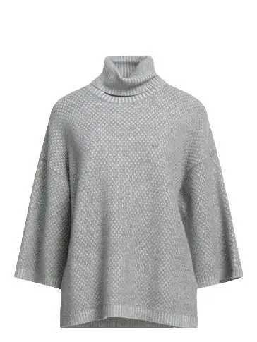 Fabiana Filippi Turtleneck Light Virgin Wool-silk-cashmere Knit Top - Grey