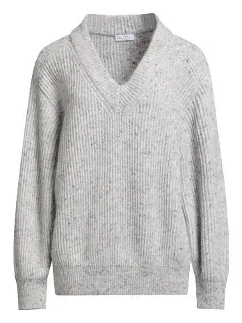Brunello Cucinelli Knitted Mélange Sweater - Grey