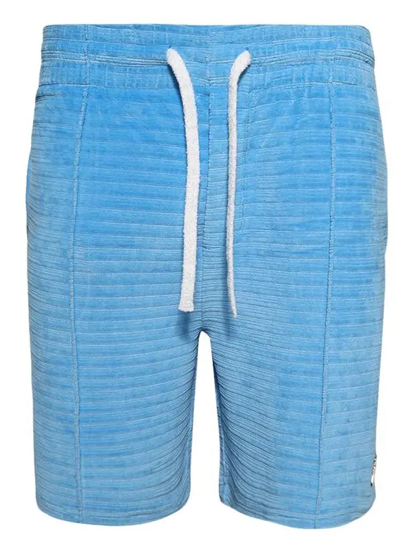 Casablanca Velour Pintuck Shorts - Blue