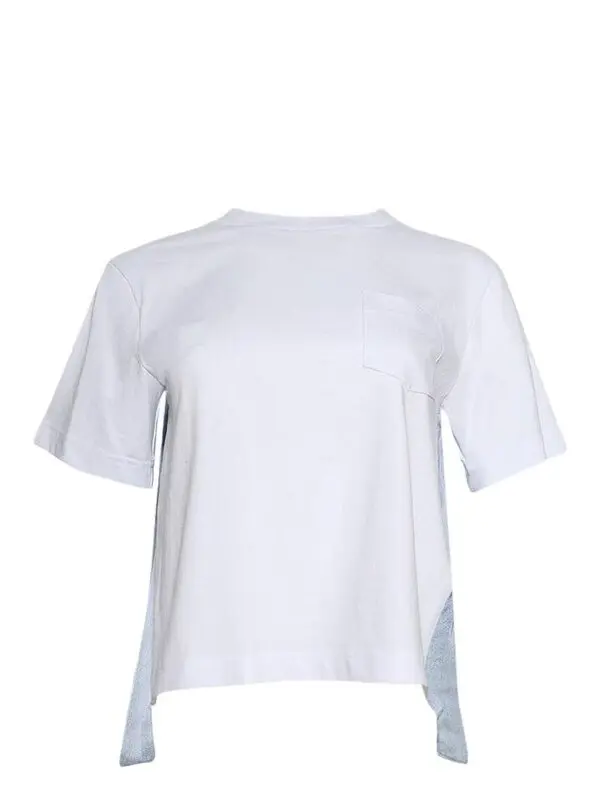 Sacai Denim X Cotton Jersey Tee - White