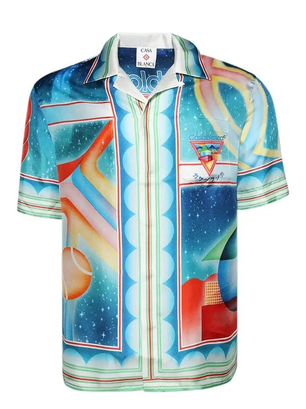Casablanca Cuban Collar Short Sleeve Shirt - Multi