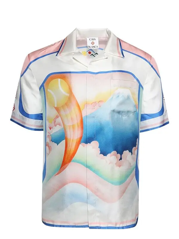 Casablanca Cuban Collar Short Sleeve Shirt - Multi