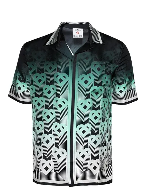 Casablanca Cuban Collar Short Sleeve Shirt - Multi