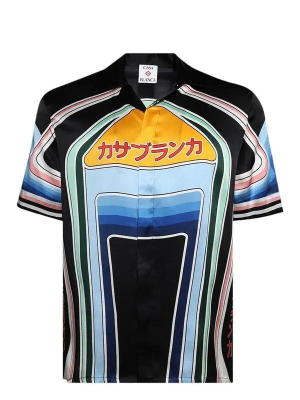 Casablanca Cuban Collar Short Sleeve Shirt - Multi