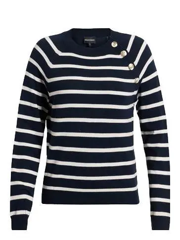 Emporio Armani Striped Knit Sweater - Blue