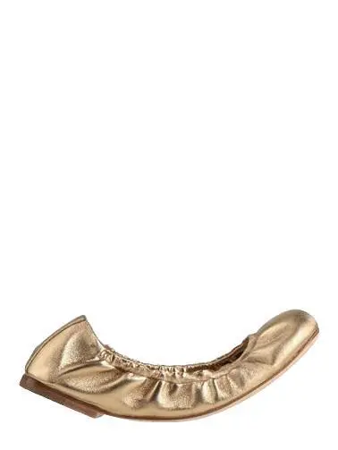 Rene Caovilla Lambskin Ballet Flats - Gold