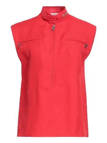 Burberry Woven Sleeveless Top - Red