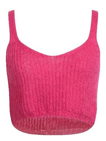 VICOLO Knitted Crop Top - Fuchsia