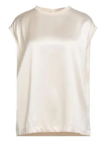 Brunello Cucinelli Top In Silk, Elastane, And Ecobrass - White