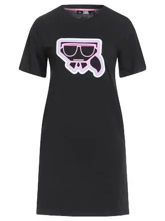 Karl Lagerfeld Mini T-shirt Dress In Organic Cotton - Black